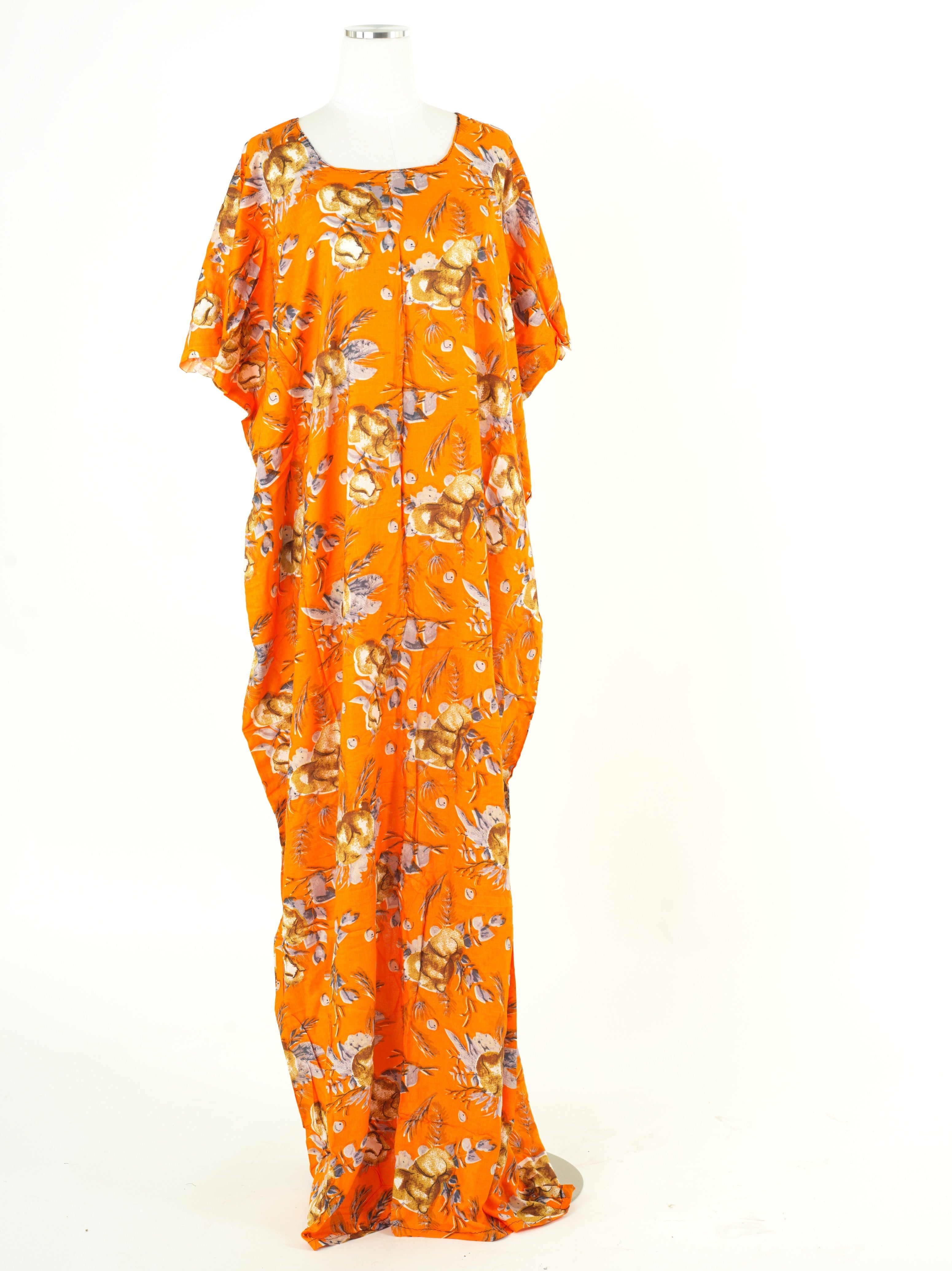 orange vibes bati print dress • Kabayare