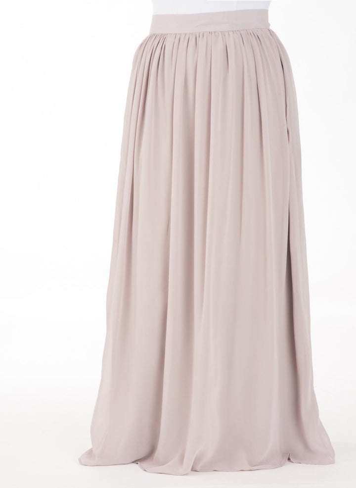 Gray basic chiffon Maxi Skirt • Kabayare